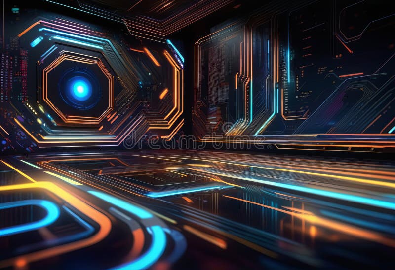 The Dynamic Interface of Future-Tech Innovation Stock Illustration ...