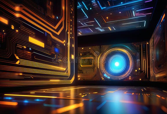 The Dynamic Interface of Future-Tech Innovation Stock Illustration ...