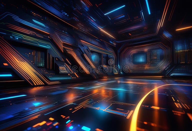 The Dynamic Interface of Future-Tech Innovation Stock Illustration ...