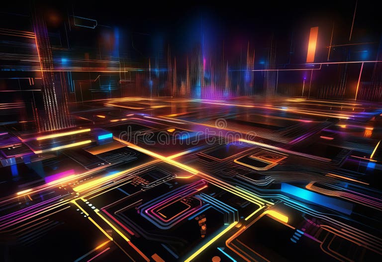 The Dynamic Interface of Future-Tech Innovation Stock Illustration ...