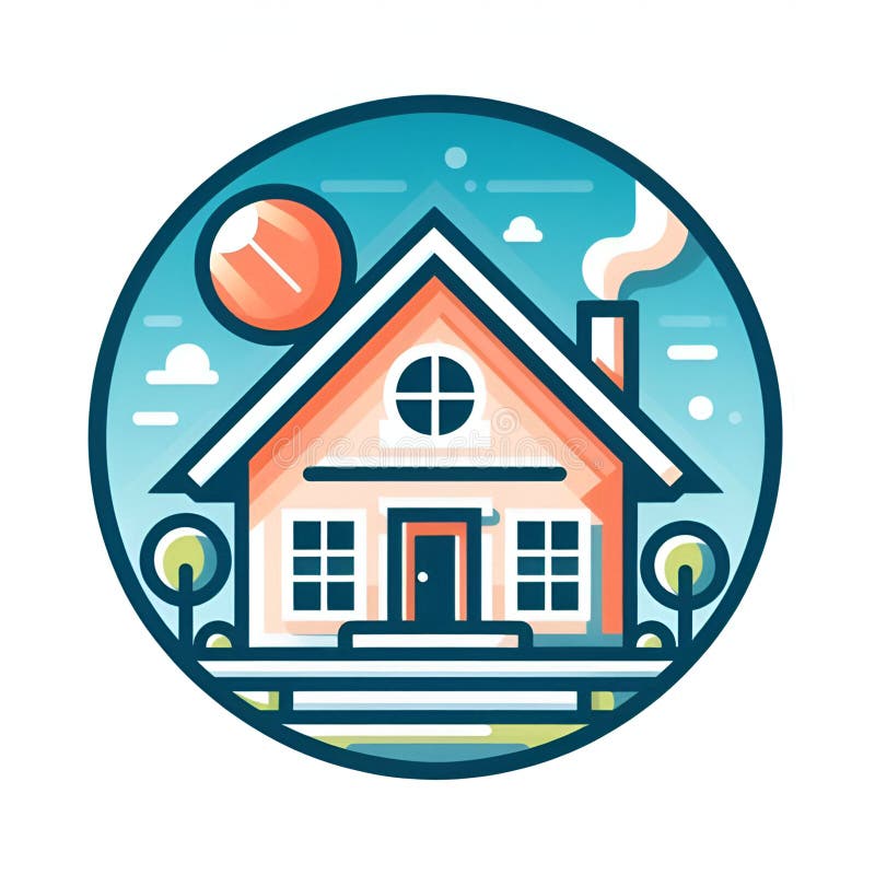 Dynamic Interface: Multi-Colored Home Button, Generative AI. Stock ...