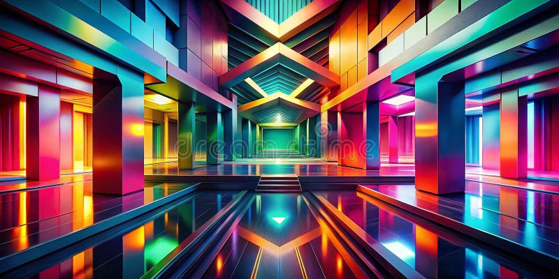 Dynamic Interior Design Exploring a Surreal Geometric Gradient Space ...