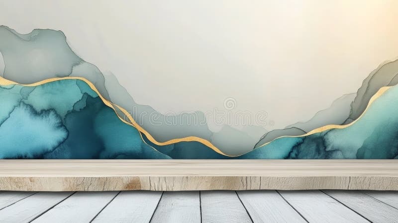 Dynamic Interior, Rustic Wooden Floor Meets Vibrant Wall Mural ...