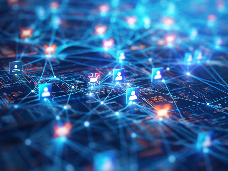 Abstract Digital Network Connections Stock Image - Image of colorful ...