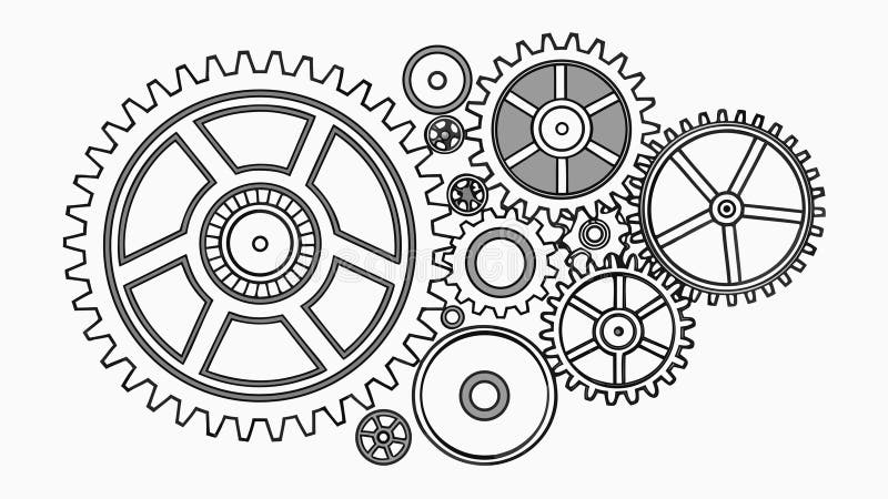 Interlocking Gears Cogs, Industrial Mechanical Design, Vector, Vector Design Generative AI Stock ...