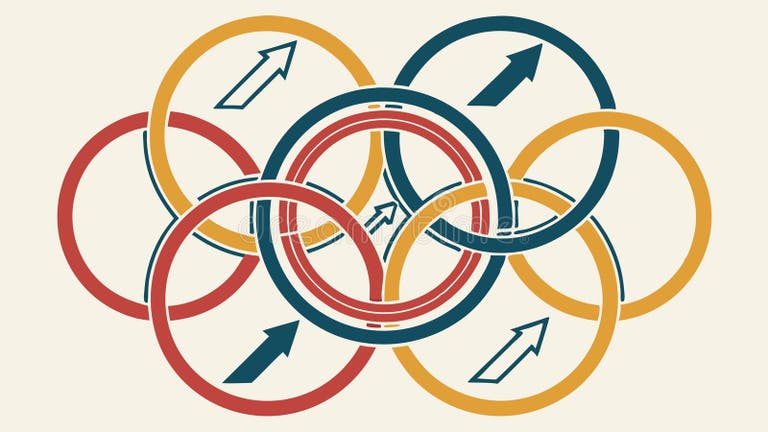 Dynamic Interlocking Rings, Synergy Flow, Vector Design Generative AI Stock Vector ...