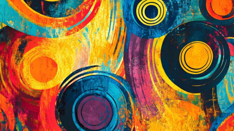 Dynamic Interplay Abstract Circles Art Painting Background for Creative ...