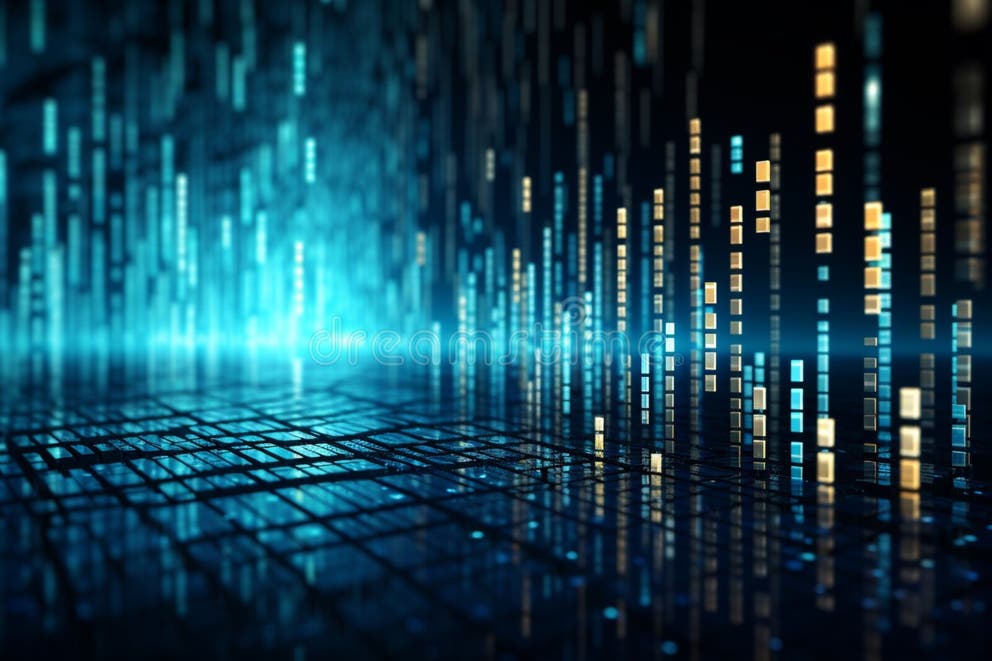 Dynamic Interplay Binary Code and AI Algorithms on Blue Canvas Stock Photo - Image of analysis ...