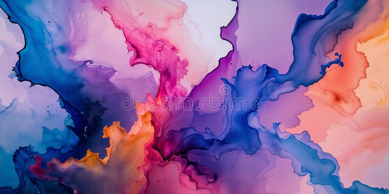 Dynamic Interplay of Colors in Abstract Watercolor Background Texture ...