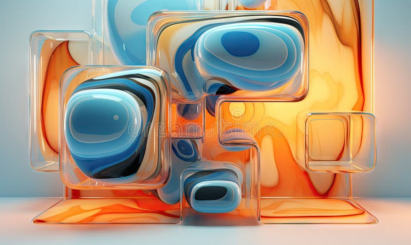 Dynamic Interplay of 3D Liquid Forms in Vibrant Hues. Abstract ...