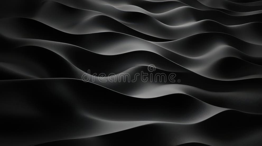 Dynamic Interplay of Light and Shadow in a Wave Pattern Against Black ...