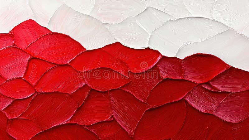 Dynamic Interplay of Red and White Paint in Abstract Expressionist ...