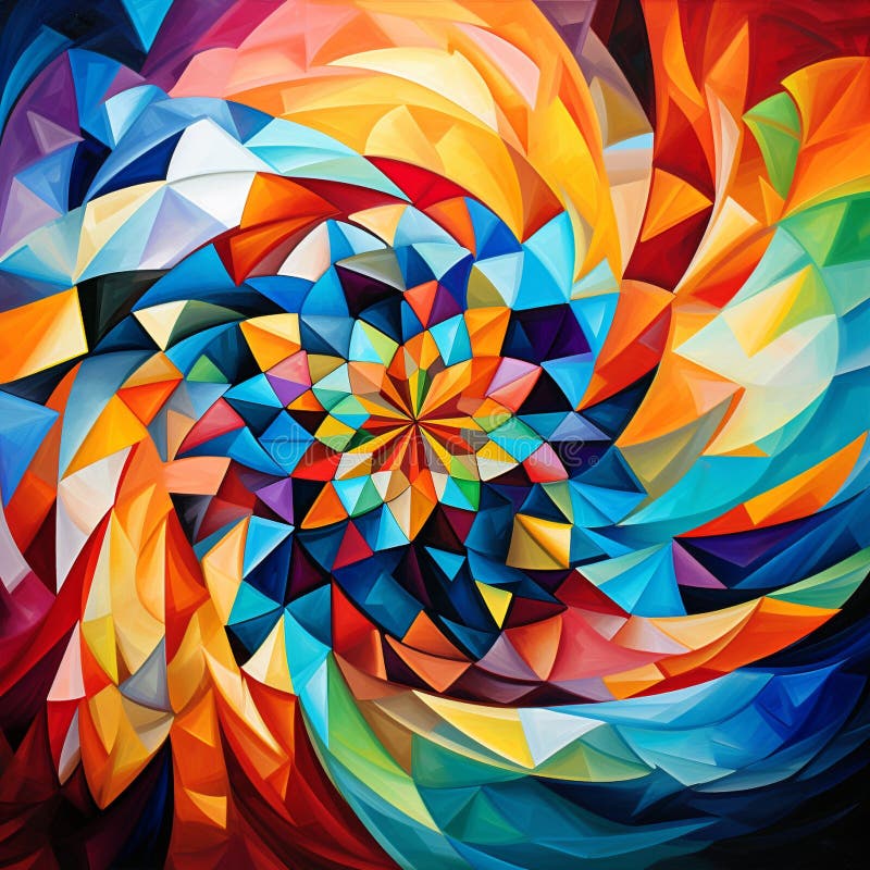 Dynamic Interplay of Vibrant Geometric Forms Stock Photo - Image of ...