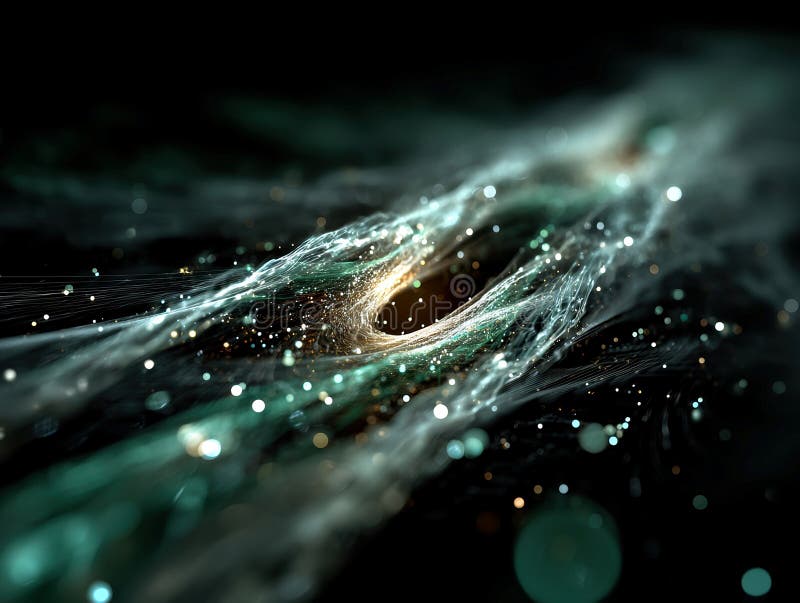 A Dynamic Interstellar Scene with a Central Swirling Vortex, Suggesting Power, Transformation ...