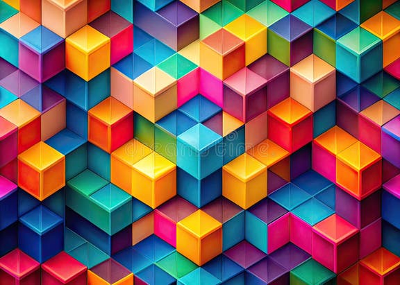 Dynamic Isometric Geometric Background Design Mastering Composition ...