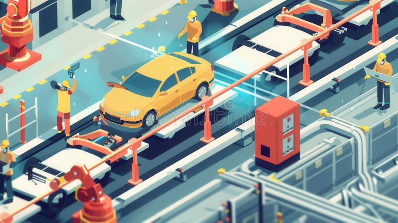 Isometric Car Assembly Line Stock Photos - Free & Royalty-Free Stock ...