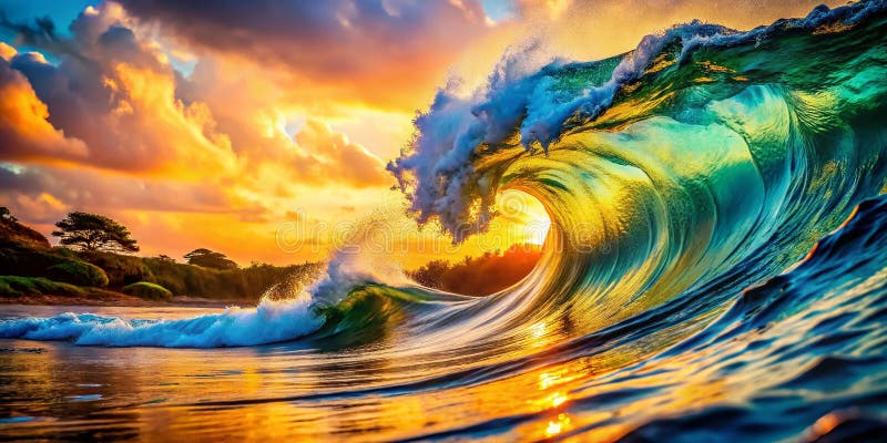 Dynamic Japanese Wave Art Capturing the Raw Power and Beauty of the ...