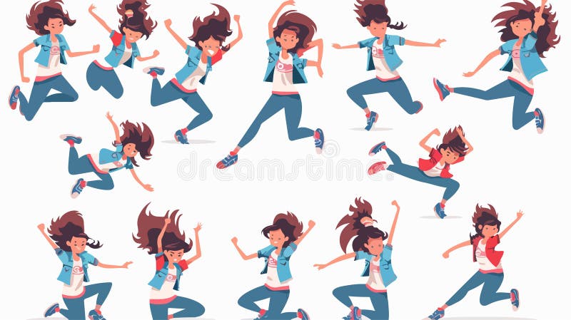Dynamic Jumping Characters Set - Energetic and Joyful Illustration for ...