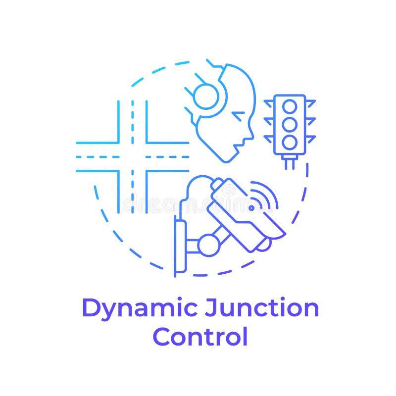 Dynamic Junction Control Blue Gradient Concept Icon Stock Vector ...