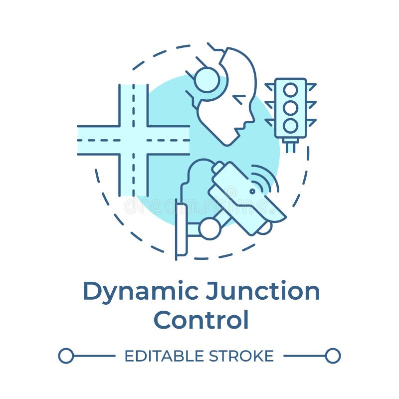 Dynamic Junction Control Soft Blue Concept Icon Stock Vector ...