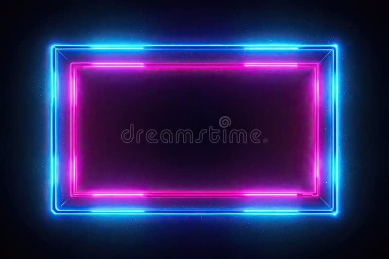 Dynamic 4K Neon Frame Animation Pink and Blue Glowing Macro Effect for ...