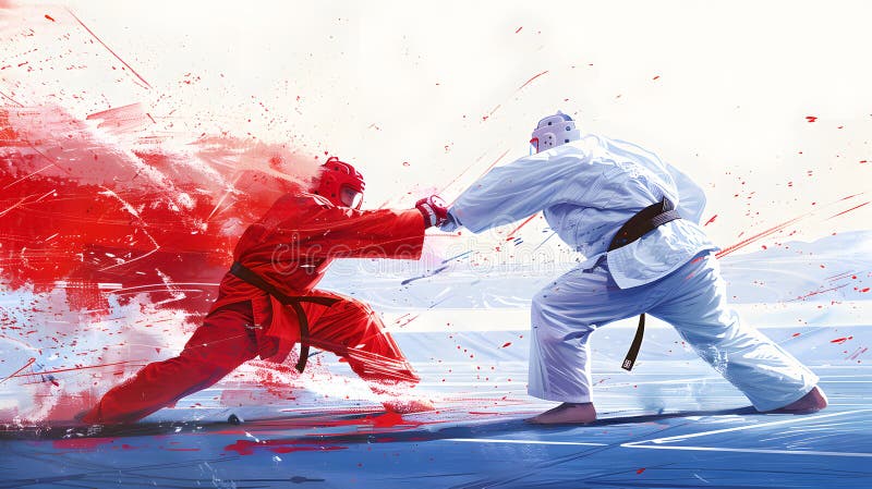 Dynamic Karate Duel: a Stylized, Dynamic Depiction of Two Karate ...
