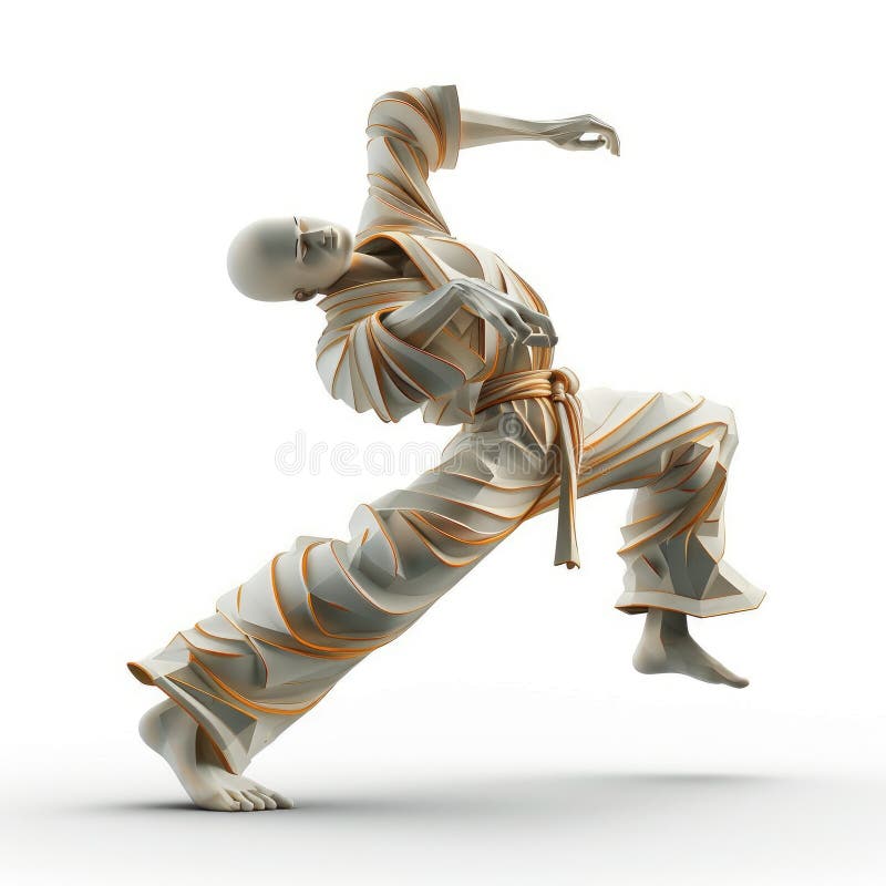 Abstract Karate Pose: Dynamic 3D Model Stock Illustration ...