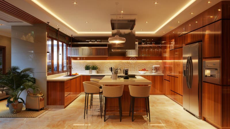 Dynamic Kitchen Layout Arrangements Stock Illustration - Illustration ...