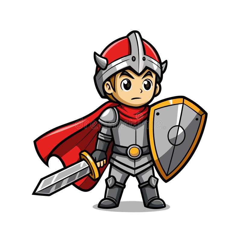 Dynamic Knight Boy with Helmet Stock Vector - Illustration of vibrant ...
