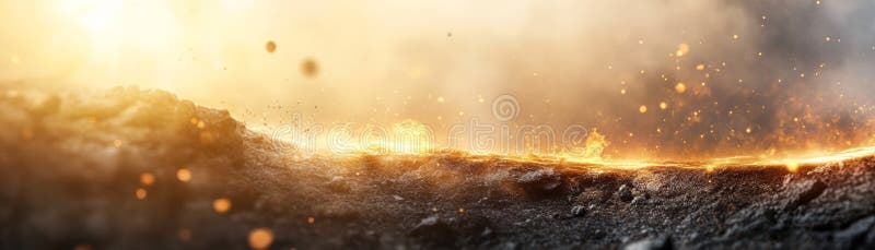 Dynamic Landscape Featuring Glowing Lava and Vibrant Light, Showcasing ...