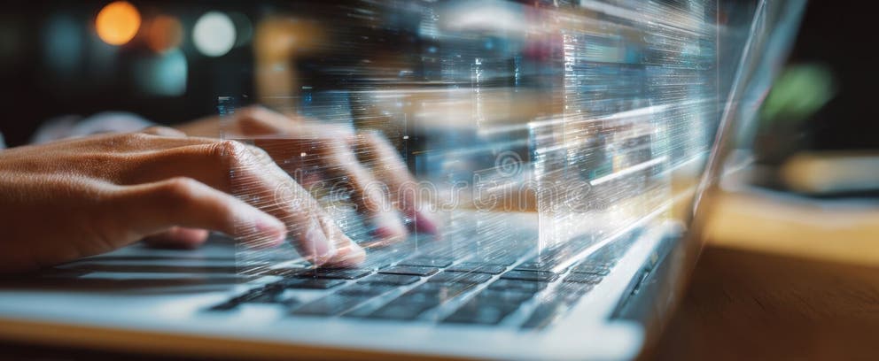 The Dynamic Laptop Showcasing Rapid Data Entry and Connectivity in ...