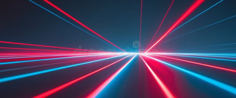 Dynamic Laser Beams in Red and Blue Colors with Dark Background. Stock ...