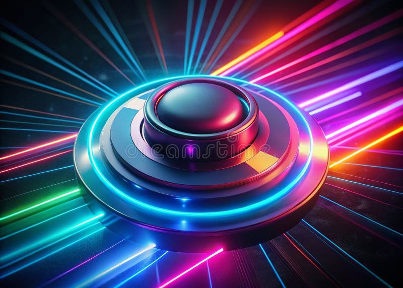 Dynamic Laser Show Simulation of a Neon Call Button Stunning 3D Render ...