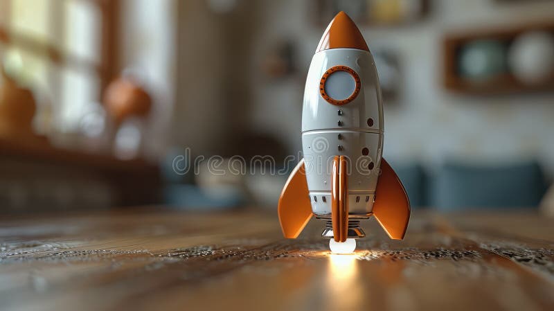 Dynamic Launch of a Startup Rocket Model, Symbolizing New Beginnings and Innovation in Business ...