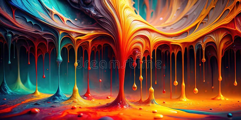 Dynamic Lava Drip Painting a Colorful Abstract Flow of Liquid Texture ...