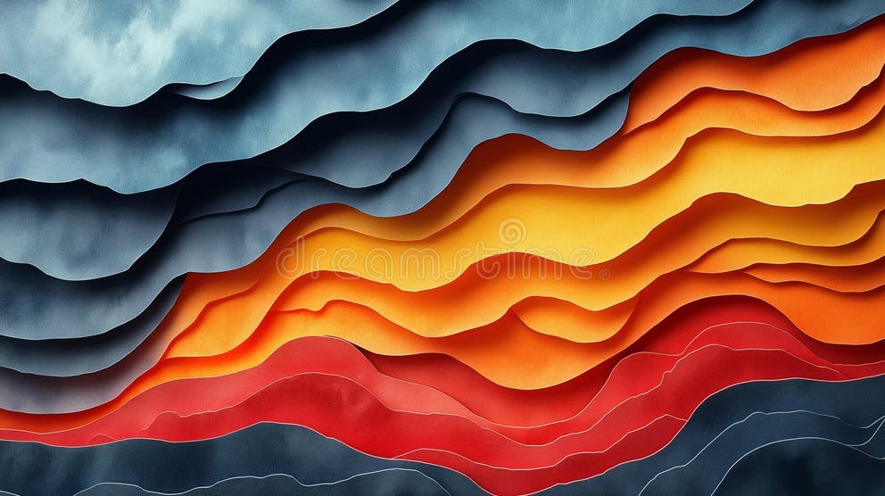 Dynamic Layers of Color and Texture in Abstract Design Stock Illustration - Illustration of flow ...