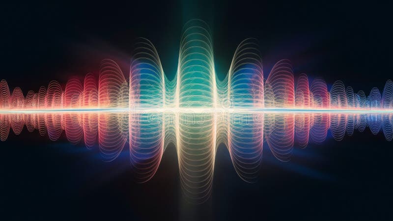 Dynamic Layers of Sound Waves in Vibrant Spectrum Stock Illustration ...