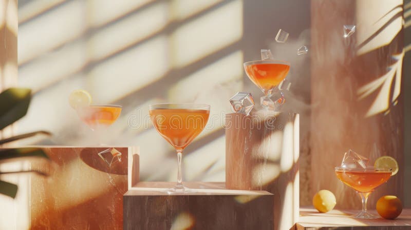 Dynamic Layout Featuring Floating Cocktail Glasses and Room for ...