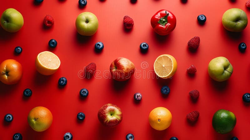 Dynamic Layout of Rotating Fruits Forming a Dynamic Pattern Stock ...