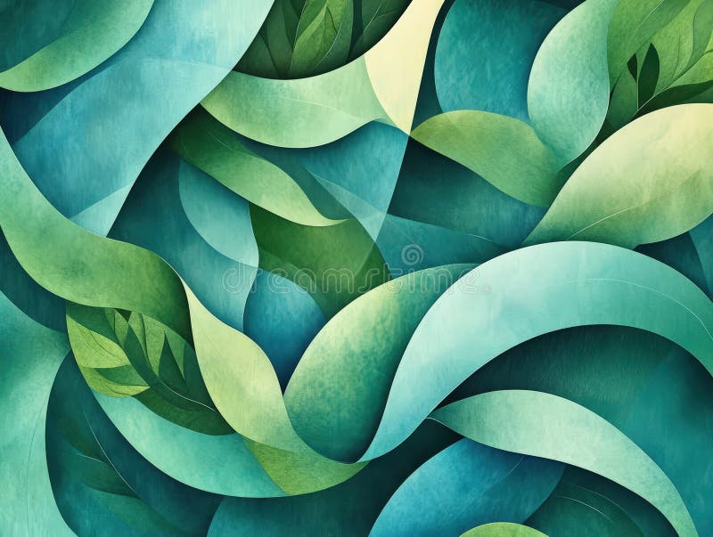 Dynamic Leaf Composition with Layered Gradients Stock Image - Image of ...
