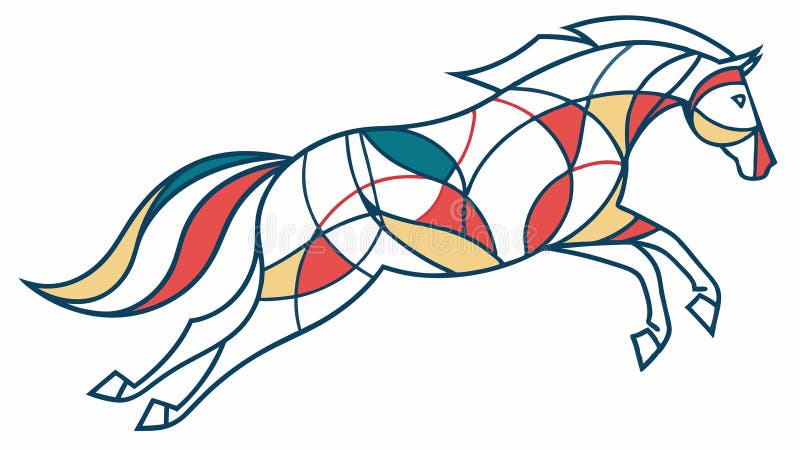 Dynamic Leaping Horse in Vibrant Geometric Polygon Style, Vector Design ...