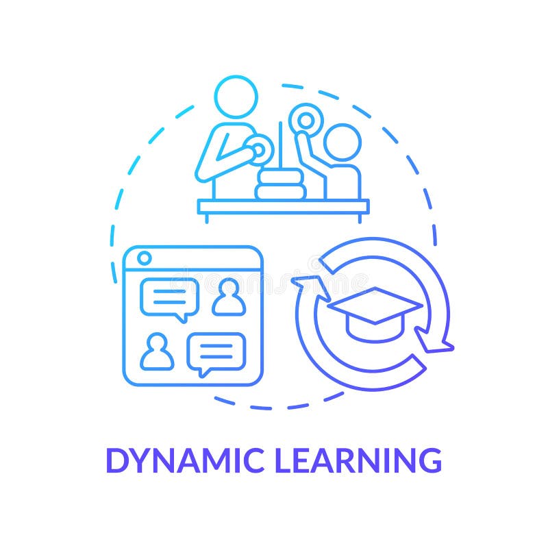 Dynamic Learning Blue Gradient Concept Icon Stock Vector - Illustration ...