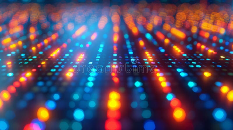 Vibrant Abstract LED Light Grid Background for Media, Dynamic Visuals ...