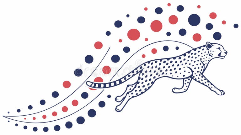 Dynamic Leopard with Flowing Abstract Dots, Speed and Agility, Vector ...