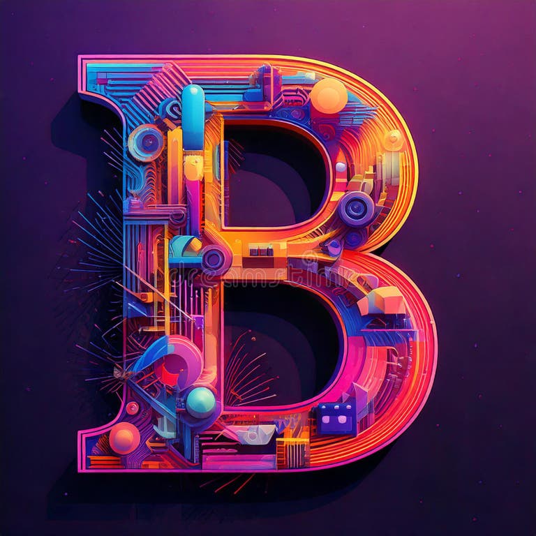 Dynamic Letter B with Intricate Modern Design Stock Illustration ...