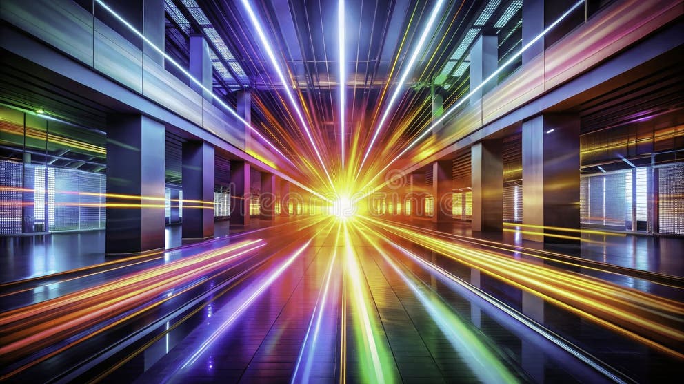 Dynamic Light Beam Explosions a Colorful Energetic Background for ...