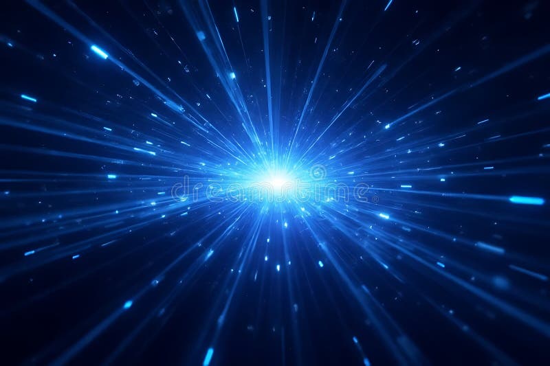 Dynamic Light Beams Radiating from a Central Point Abstract Digital ...