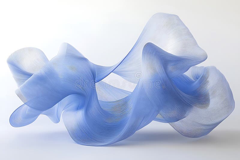 Dynamic Light Blue Abstract Design Resembling Flowing Fabric or a ...
