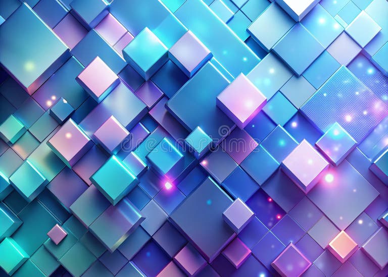 Dynamic Light BlueViolet Geometric PowerPoint Template with 3D Shapes ...