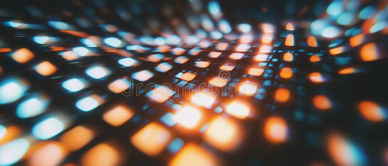 Dynamic Light Bokeh Texture with Square Shapes on a Dark Background ...